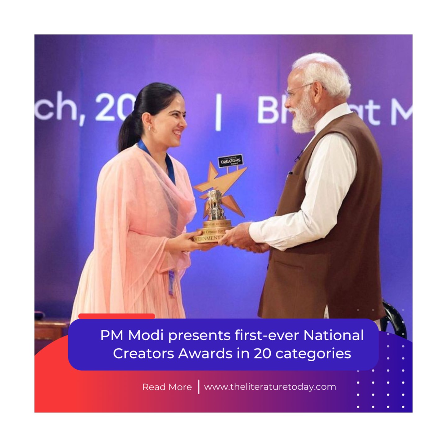PM Modi presents first-ever National Creators Awards in 20 categories ...